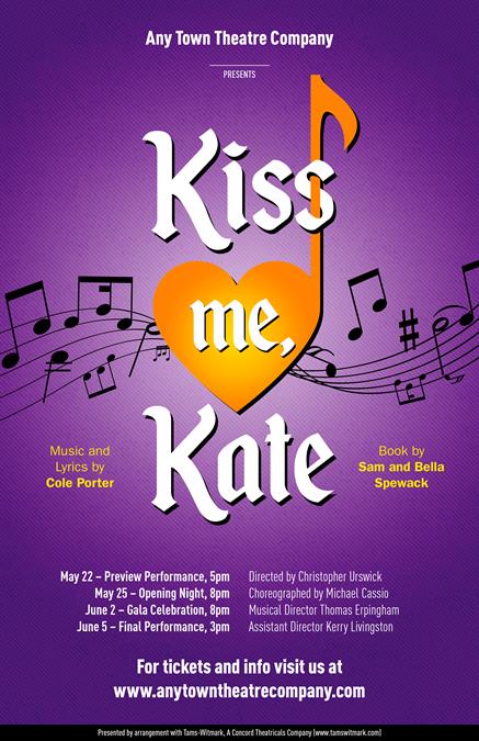 Customize Your Kiss Me, Kate Poster Design