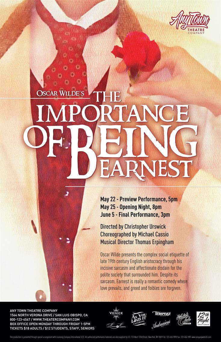 The Importance Of Being Earnest Play Poster